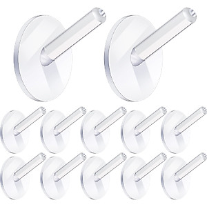 Namalu 12 Pieces Hat Hook for Wall Acrylic Hooks Clear Adhesive Hooks Mounted Cowboy Hat Rack Adhesive Coat Hooks Decorative Robe Hook for Bathroom Kitchen Hanging Clothes Towel Bag Purse and More