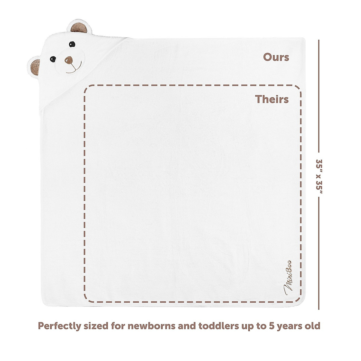 MINIBOO Premium Ultra-Soft Viscose Made from Bamboo Baby Hooded Towel with Unique Design – Hypoallergenic, Organic Baby Towels for Infants and Toddlers – Perfect as Baby Gifts