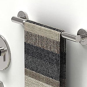 AmeriLuck 18 inches Designer Bath Safety Grab Bar with Anti-Slip Peened Grip, ADA Compliant 500lbs Loading Capacity, Brushed Nickel