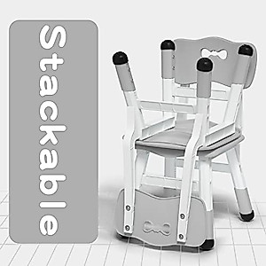 Adjustable Kid Chairs Indoor 3 Level Adjustable Suitable for Children Age 2-6. Maximum Load-Bearing 220LBS Suitable for Family Classroom and Nursery Child Seat Set (2-Pack-Grey)