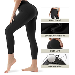 3 Pack High Waisted Leggings for Women Butt Lift Tummy Control Yoga Pants Non See-Through Workout Running Pants