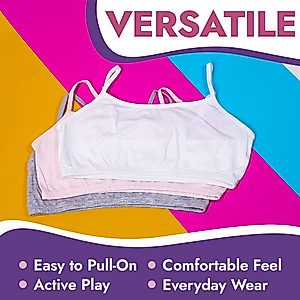 Popular Cotton Girls Training Bra - Crop Cami w Adjustable Straps. Bra Pack 5 PK Neu 7/8