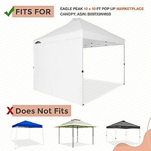 EAGLE PEAK Sunwall/Sidewall for 10 x 10 ft Commercial Pop Up Canopy Tent MarketPlace Canopy only, 1 Sidewall, White