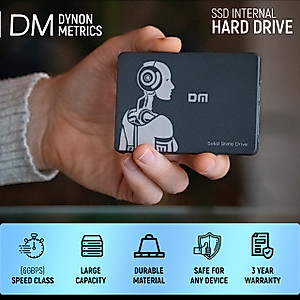 Dynon Metrics SSD Internal Hard Drive – 2.5 Inch High-Speed Internal SSD – SATA 3 Speed Class 6GBPS Solid State Drive – Matte Grey Finish – Low Temperature Regulation - 128 GB