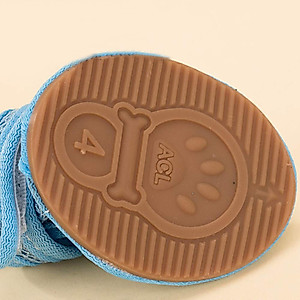 Guoainn 4Pcs Rubber Sole Mesh Cotton Breathable Anti-Skid Pet Shoes Dog Puppy Sandals Red 1#