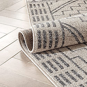 Well Woven Zafir Ivory Tribal Diamond Medallion Area Rug 8x10 (7'10" x 10'6")