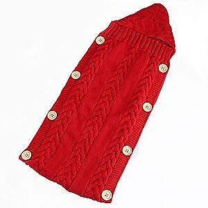 CenturyX Newborn Baby Wrap Swaddle Blanket Knit Sleeping Bag Receiving Blankets Stroller Wrap 0-6 Months (Red)