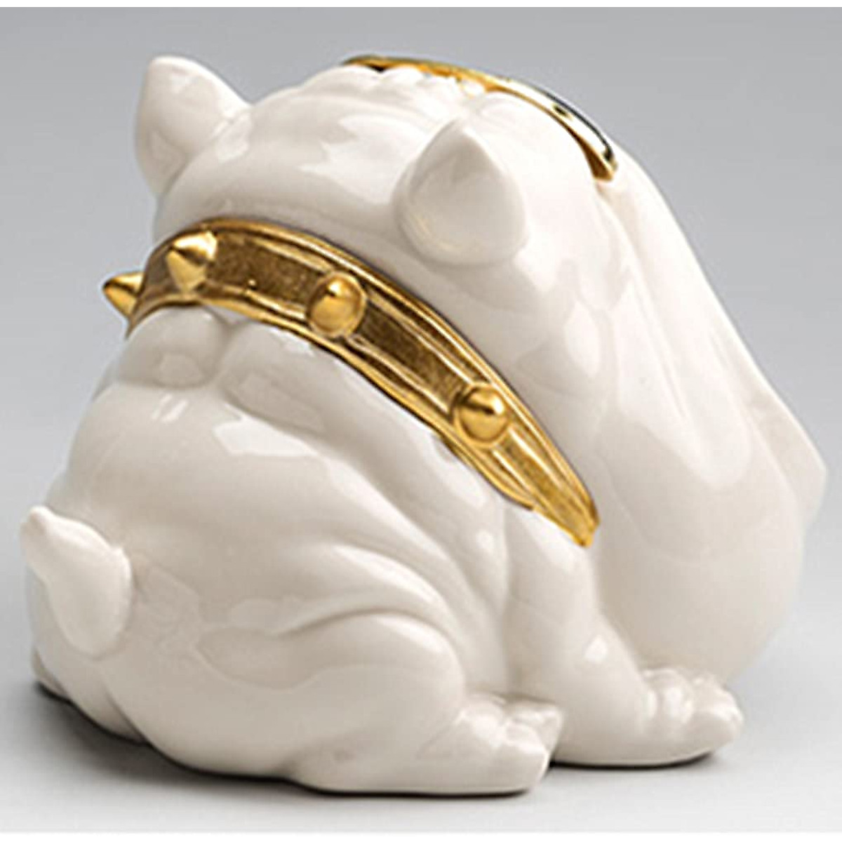 XIOU Desktop Ceramic Trash Can, Animals Garbage Can for Office Desktop, Small Bucket for Home Indoor Decoration, Cute Mini Tabletop Wastebasket (Dog-b (White))