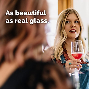 TaZa Outdoor Plastic Wine Glasses With Stem (12oz) | Unbreakable Tritan Stemware For Travel, Pool, Camping, Beach, Picnic, Everyday Use | Dishwasher Safe | Set of 4