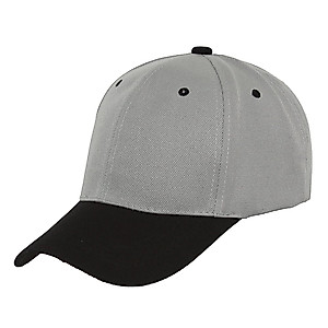 TOP HEADWEAR Two-Tone Adjustable Baseball Cap, Grey Black
