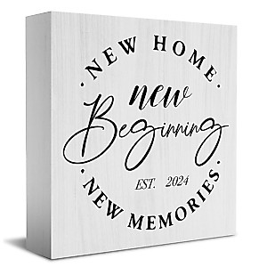 Great Housewarming Gifts New Home Gift Ideas Great Housewarming Gift New Home Decor Rustic Home Accessories Decor New Home New Beginning New Memories Wooden Box 5.1 x 5.1 Inches.