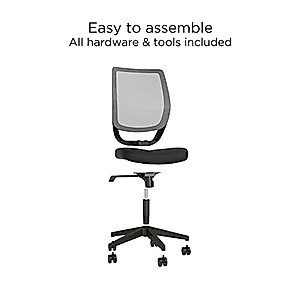 Union & Scale Un59378 Essentials Mesh Back Fabric Task Chair, Black