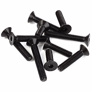M8-1.25 x 20mm Flat Head Socket Cap Screws Countersunk Bolts, Alloy Steel Grade 10.9, Fully Threaded, Allen Socket Drive, 25 PCS