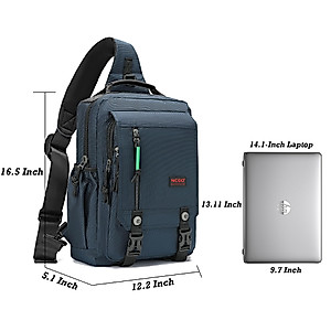 NICGID Sling Bags Chest Shoulder Backpacks, 14.1'' Laptop Backpack Crossbody Messenger Bag Travel Outdoor Men Women