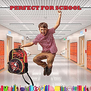 The Flash 5 Piece Backpack Set, Kids 16" Super Hero School Travel Bag with Front Zip Pocket, Red