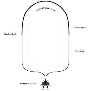 JOJOPANDA Magnetic Airpod Anti-Lost Strap Leather Necklace Compatible Airpods Pro/1/2/3 Light Weight Lanyard Cord Chain (Black)