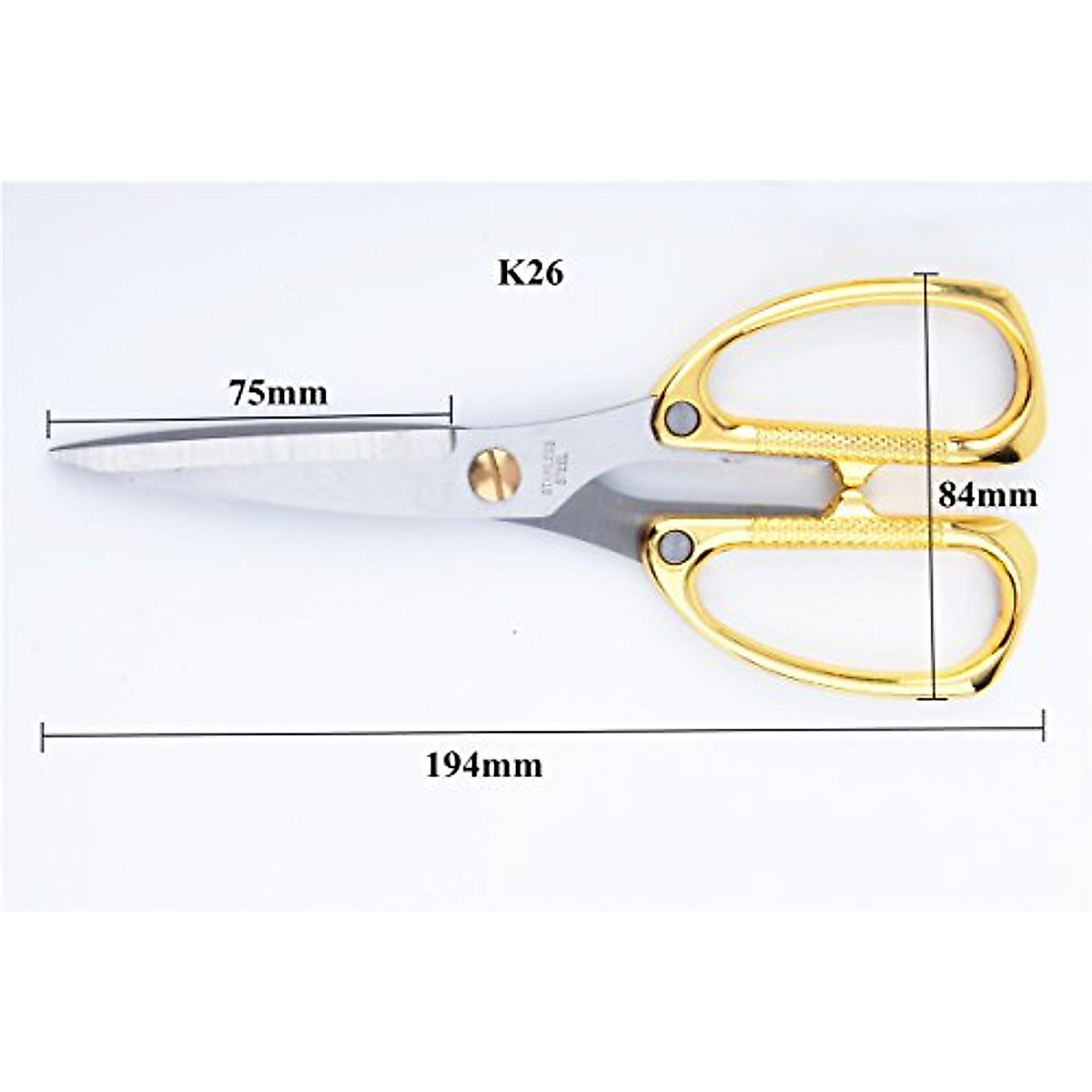 Premium Handle Utility all Purpose Golden Scissors, Gold Kitchen Shears or Ribbon Cutting Scissors- Household Stainless Steel Golden Scissors - Multi-Purpose Stainless Steel Sharp Blades (8 inch)