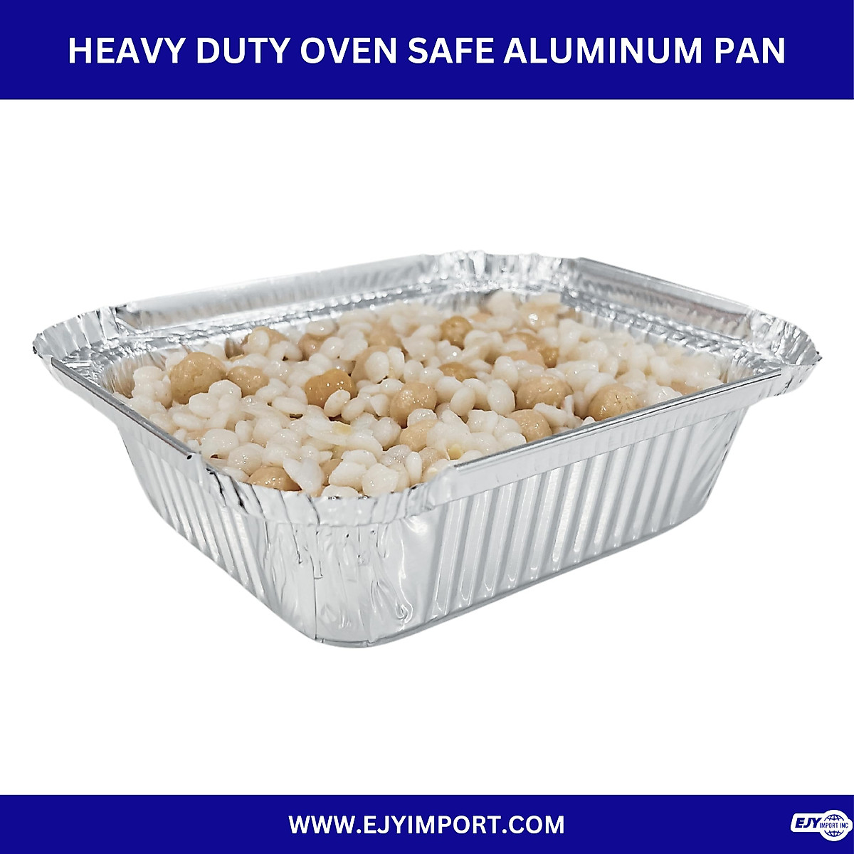 EJY IMPORT Disposable Takeout Pans with Clear Dome Lids | 1lb Capacity Aluminum Pans | Food Containers with Strong Seal for Spill Resistance & Freshness | Recyclable & Eco-Friendly | (25 SETS, 1LB)