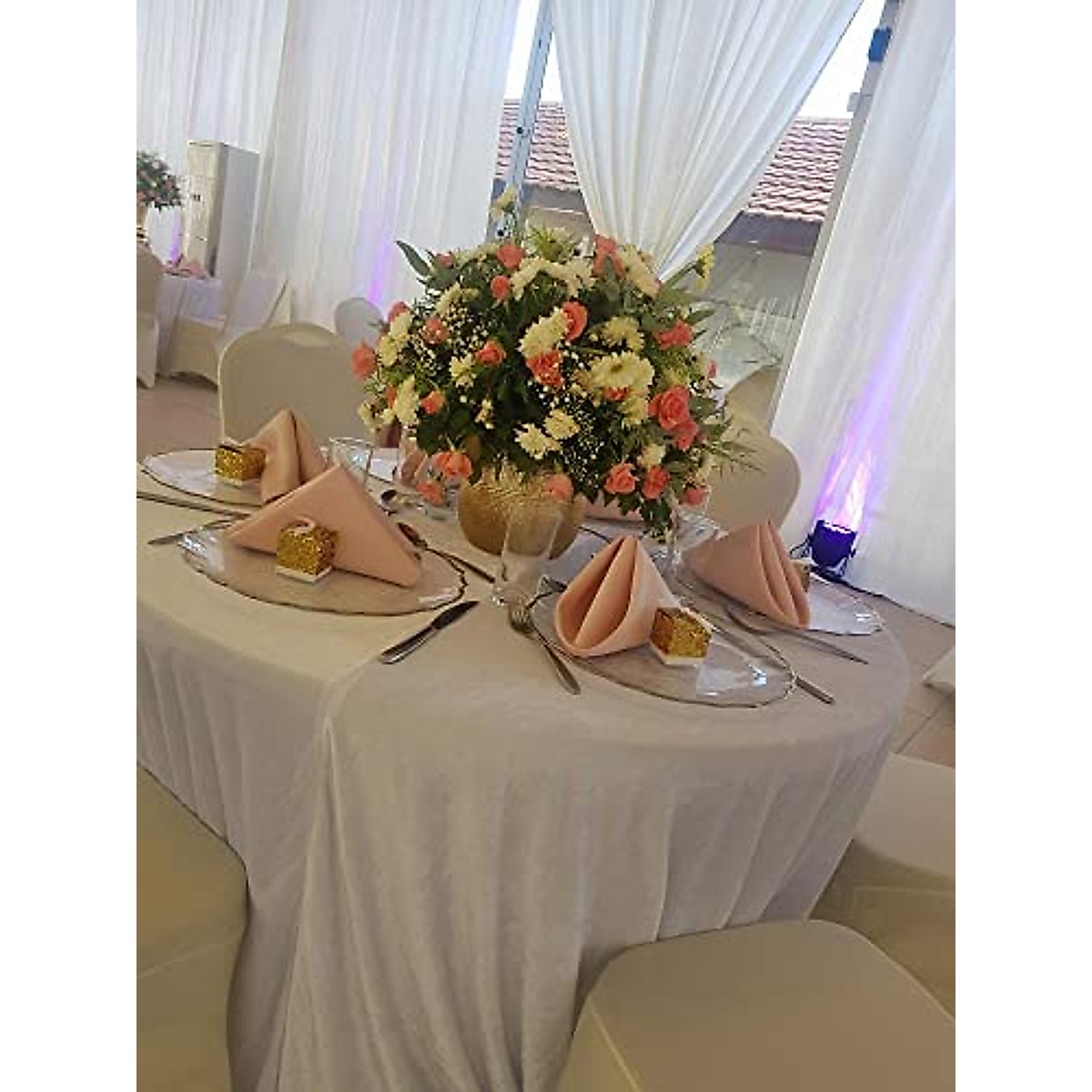 Your Chair Covers - 20 Inch Square Premium Polyester Cloth Napkins. Oversized, Double Folded and Hemmed Table Napkins for Restaurant, Bistro, Wedding - (Blush) (Pack of 10)