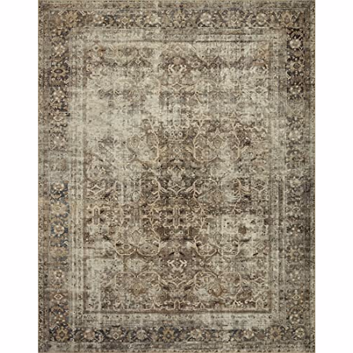 Magnolia Home by Joanna Gaines x Loloi Sinclair Collection SIN-01 Machine Washable Pebble / Taupe 8'-6" x 11'-6" Area Rug