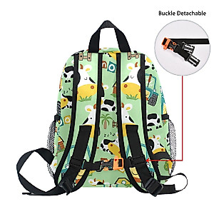 Glaphy Custom Kid's Name Backpack Funny Cow Cute Tractor Car Toddler Backpack for Daycare Travel Personalized Name Preschool Bookbag for Boys Girls