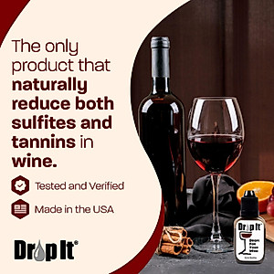 Drop It Wine Drops 2pk - The Original Sulfite and Tannin Reducer - Naturally Eliminate Sensitivities, Allergies, and Histamines - Portable Wine Wand Alternative - Easy To Use - Treat Up To 55 Glasses