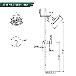 Aihom Shower Faucet Chrome Shower Head Set, Single Handle Brass Rough-in Valve Shower System with Shower Arm and 8-Inch Touch-Clean Shower-head Shower Trim Kit