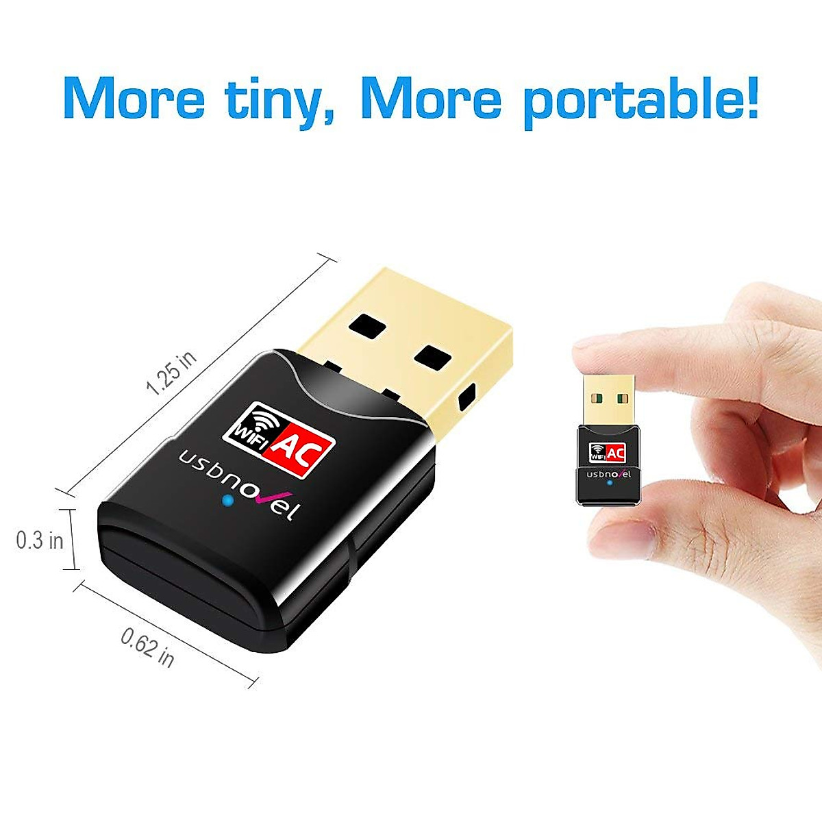 USB WiFi Adapter for PC,600Mbps Dual Band WiFi USB 802.11AC WiFi Adapter for PC Desktop Laptop,2.4GHz,5GHz USB WiFi Dongle Wireless Network Card Adapter Support Windows10/8/7/XP,Mac OS 10.9-10.15