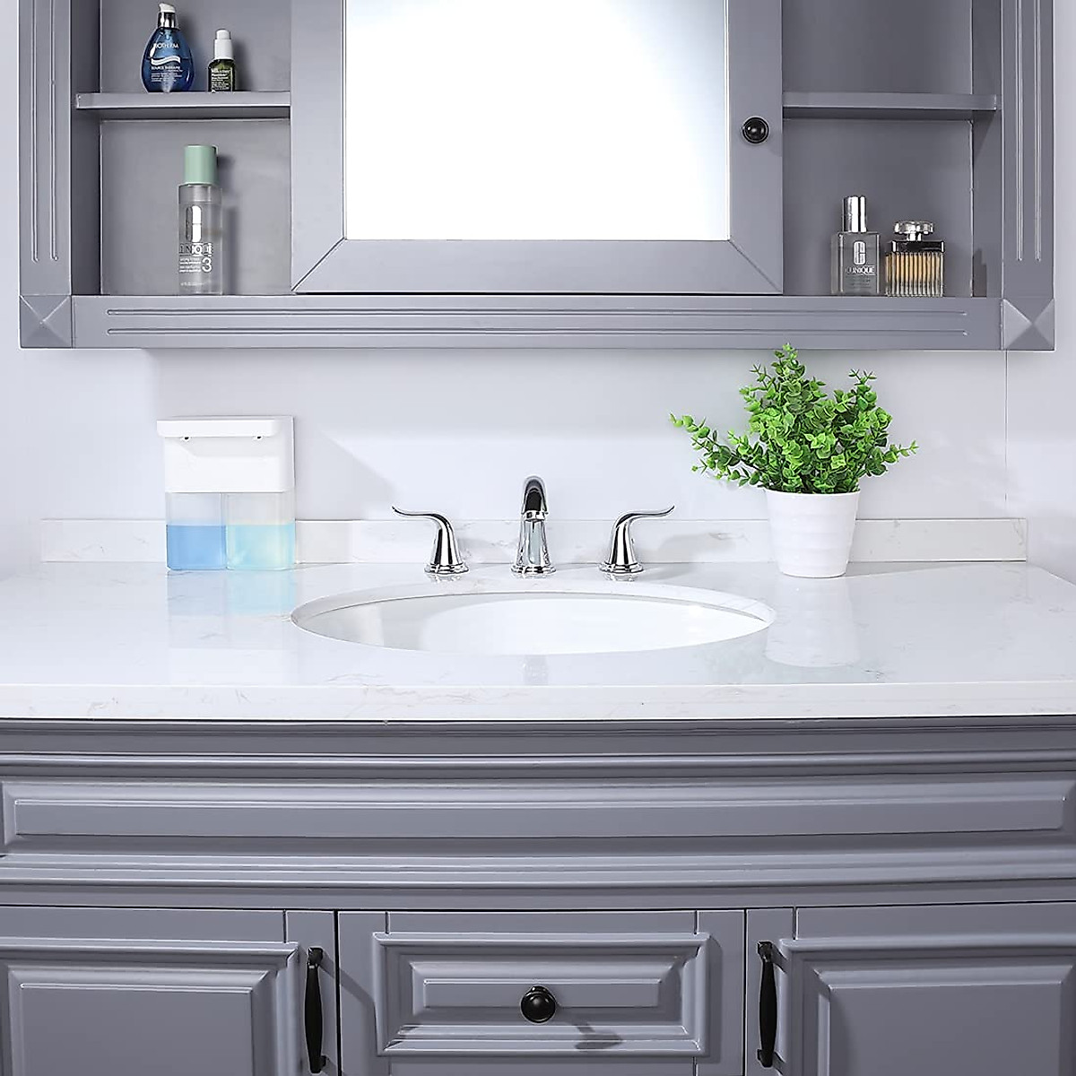 WOWOW 3 Hole Widespread Bathroom Faucet Chrome Bathroom Sink Faucets 2 Handle Bath Faucet 8 inch and Kitchen Faucets with Pull Down Sprayer