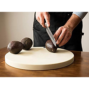 NoTrax 14" Round x 1" Sani-Tuff T45 Natural Rubber Cutting Board, Non-Skid Professional-Grade, Made in USA, T45S4R14BF