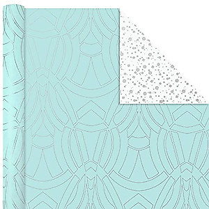 Hallmark All Occasion Reversible Wrapping Paper Bundle - Pastel & Metallic Celebrate (3-Pack: 75 sq. ft. ttl.) for Mother's Day, Weddings, Birthdays, Baby Showers, Bridal Showers or Any Occasion