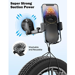 JOYTUTUS Universal Phone Holder Car, [Military-Grade Suction & Stable Clip] Phone Mount for Car Dashboard Windshield Air Vent, Hands-Free Cell Phone Holder Car Fit iPhone Samsung All Smartphones