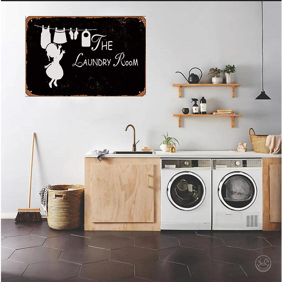 Laundry Metal Signs for Laundry Room Decor, Laundry Metal Sign,Farmhouse Vintage Decor,Modern Art Décor for Laundry Room Wall and Door,By KPSheng 8inchx12inch