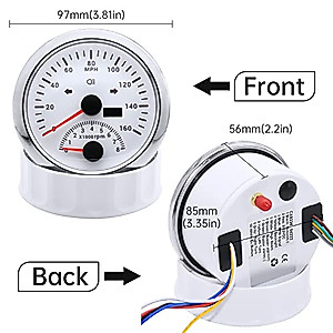 ARTILAURA GPS Speedometer 0-160MPH with Tachometer 8000 RPM, 85mm 3 3/8" Boat GPS Speedometer Car for AUTO Marine ATV Vehicles (White)