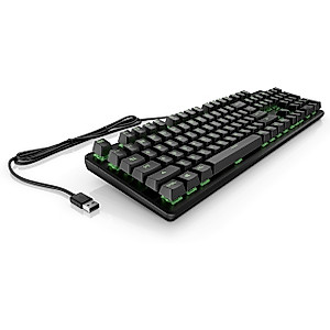 HP Pavilion Mechanical Gaming Keyboard 500 with Wired USB, Red Switches, RGB LED Backlighting, 10-Key Rollover Anti-Ghosting, Media Control Keys and 2-Way Adjustable Legs (3VN40AA#ABL)
