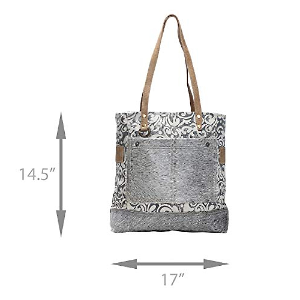 The Gypsy Upcycled Canvas and Genuine Hair-On Cowhide Leather Tote Bag