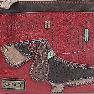 Chala Small Crossbody Phone Purse with 2 Adjustable Strap (Weiner Red)