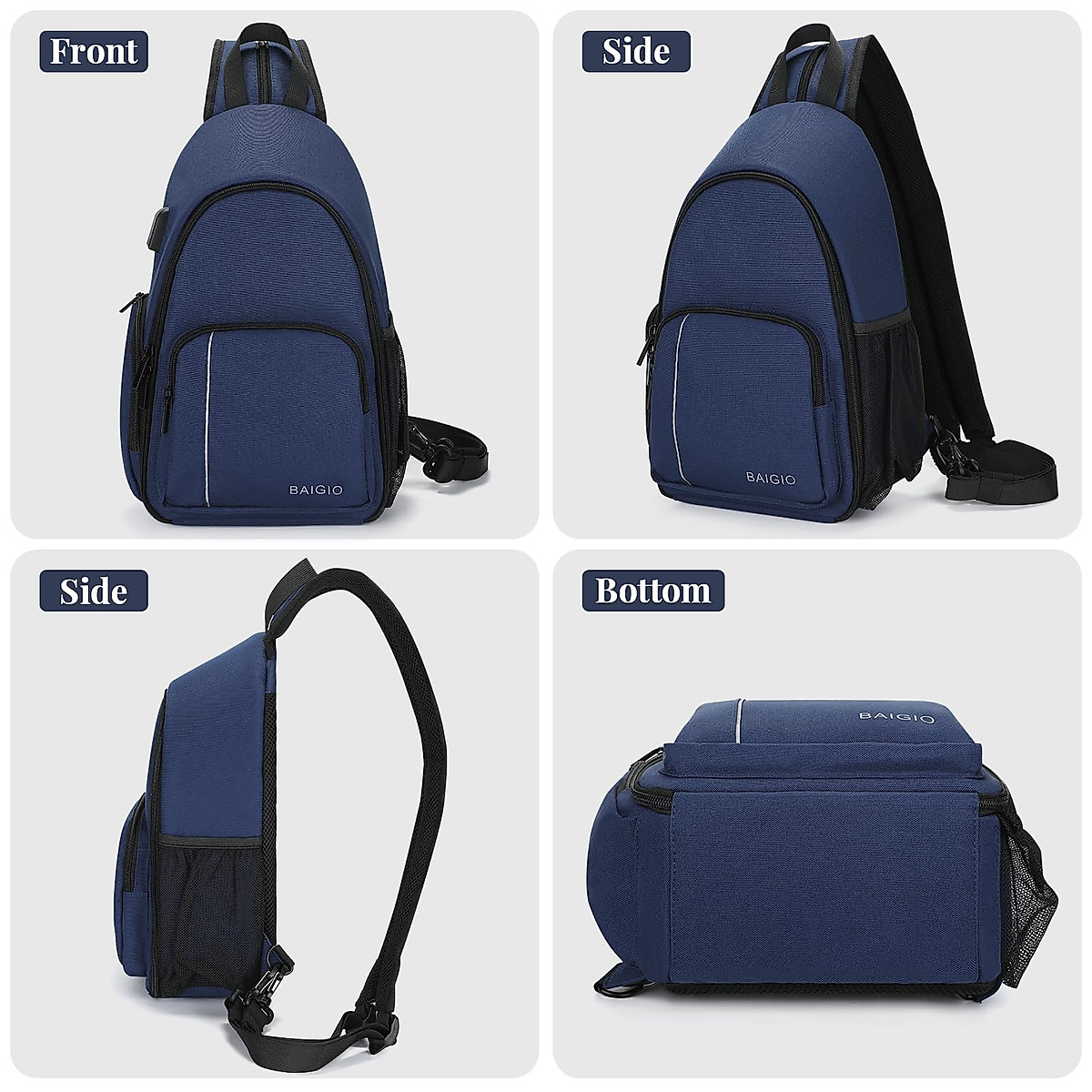 BAIGIO Camera Sling Bag Small Camera Backpack for Photographers,Water-resistant Camera Crossbody Bag Travel Caemra Backpack for DSLR SLR Mirrorless Camera