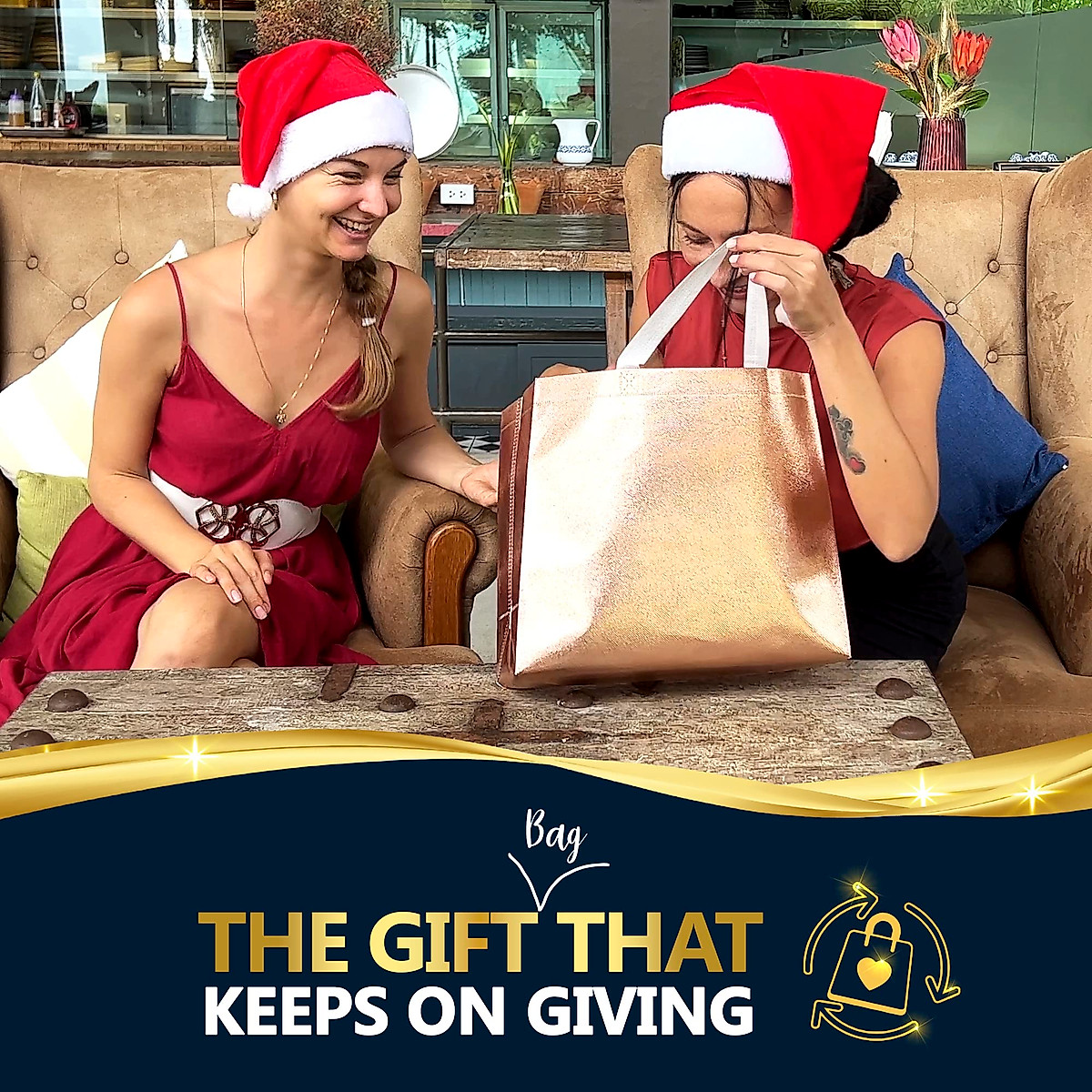 Nush Nush 15 Gift Bags Luxury Mix Color Set - 5 Rose Gold, 5 Silver, 5 Gold Reusable Gift Bags With White Handles - Ideal As Christmas Gift Bags, Goodie Bags, Birthday Gift Bags - 13Wx5Dx11H Size