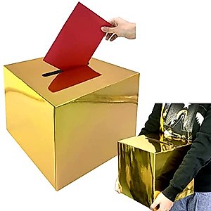 JC HUMMINGBIRD Shining Gold Large Envelope Party Gift Card Money Box Wishing Well 10"x10"