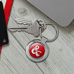 Dungeons & Dragons Ampersand Keychain Classy Round Chrome Plated Metal