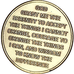 One Day at A Time Universe Sun Moon Earth Medallion Color Serenity Prayer Chip