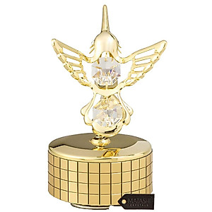 Matashi Valentine's Day Gift for Women - Swan Lake Wind-Up Music Box with 24K Gold Plated Crystal Studded Piano Figurine - Tabletop Showpiece for Home, Office, Living Room for Her