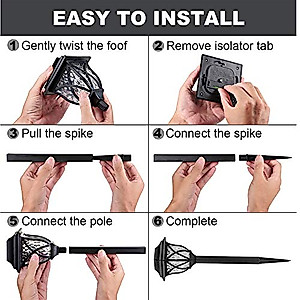 LANSGARINE Solar Pathway Lights Outdoor Waterproof,Solar Powered Garden Stick Lights, LED Solar Yard Lighting for Landscape,Lawn, Patio, Walkway, Driveway