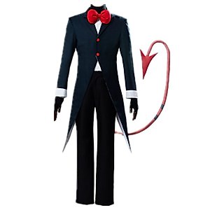 Ynscos Moxxie Cosplay Costume Tail Uniform Suit Halloween Carnival Party Costume Men Women Custom (S, Female)