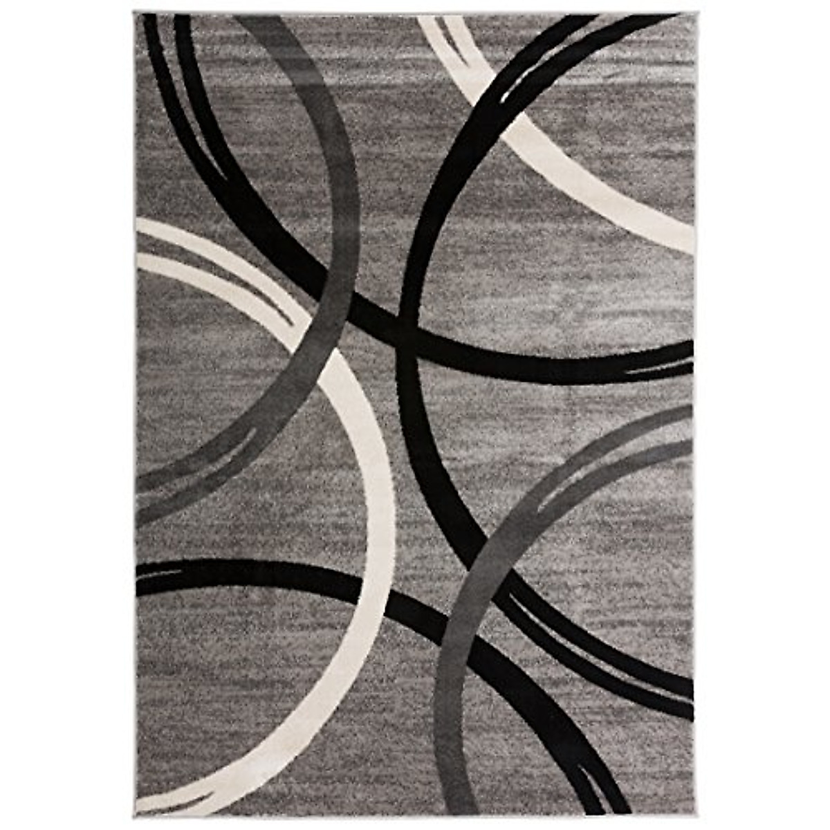 Rugshop Modern Wavy Circles Design Area Rug 5' 3" x 7' 3" Gray