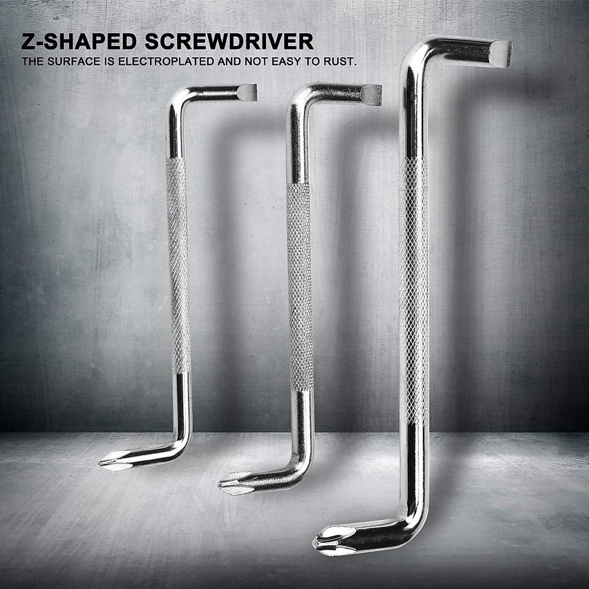 Offset Screwdriver Set, Angle Screwdriver, Hand Tools for Electricians, 3Pcs Right Angle Double Head Z shaped Offset Screwdriver Set