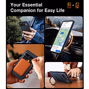 TORRAS Magnetic Shockproof for Google Pixel 8 Pro Case with Stand [Fit for MagSafe] [12FT Military Drop Protection] Sturdy Kickstand Protective Durable Slim Pixel 8 Pro Phone Case, Ostand, Black