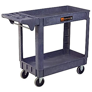 WEN 73002T 500-Pound Capacity 40 by 17-Inch Service Utility Cart & 500-Pound Capacity 46 by 25.5-Inch Extra Wide Service Utility Cart