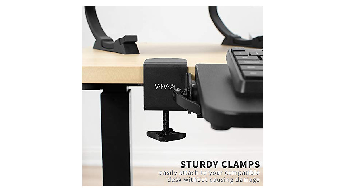 VIVO Clamp-On Tilting Keyboard Tray for Ergonomic Comfort